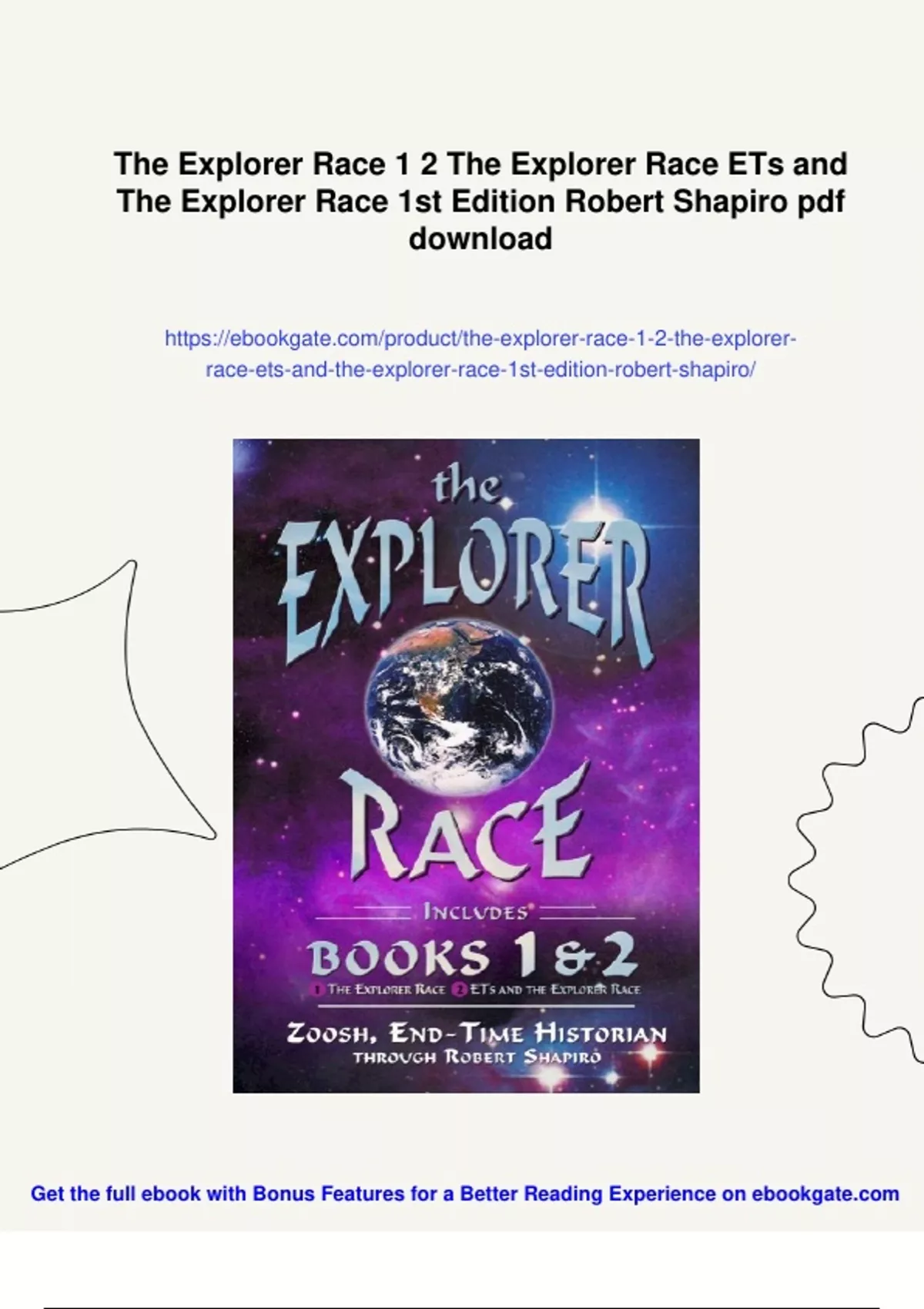 Summary The Explorer Race 1 2 The Explorer Race ETs and The Explorer ...