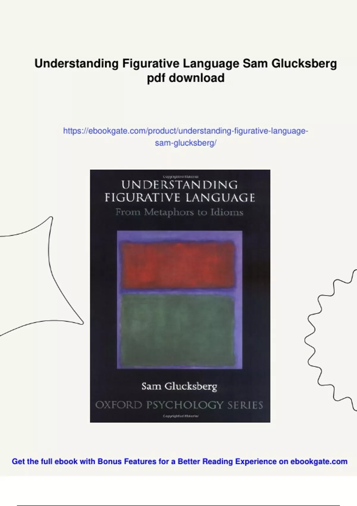 Summary Understanding Figurative Language Sam Glucksberg - Instant ...