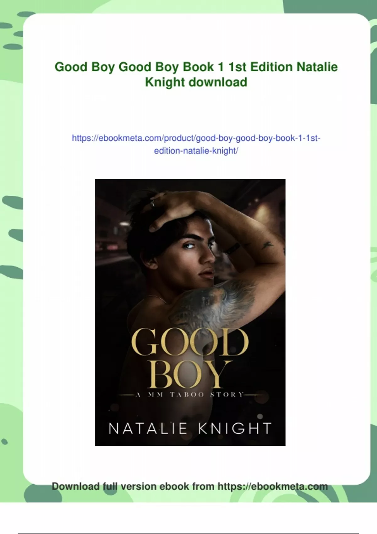 Summary Good Boy Good Boy Book 1 1st Edition Natalie Knight - Digital ...