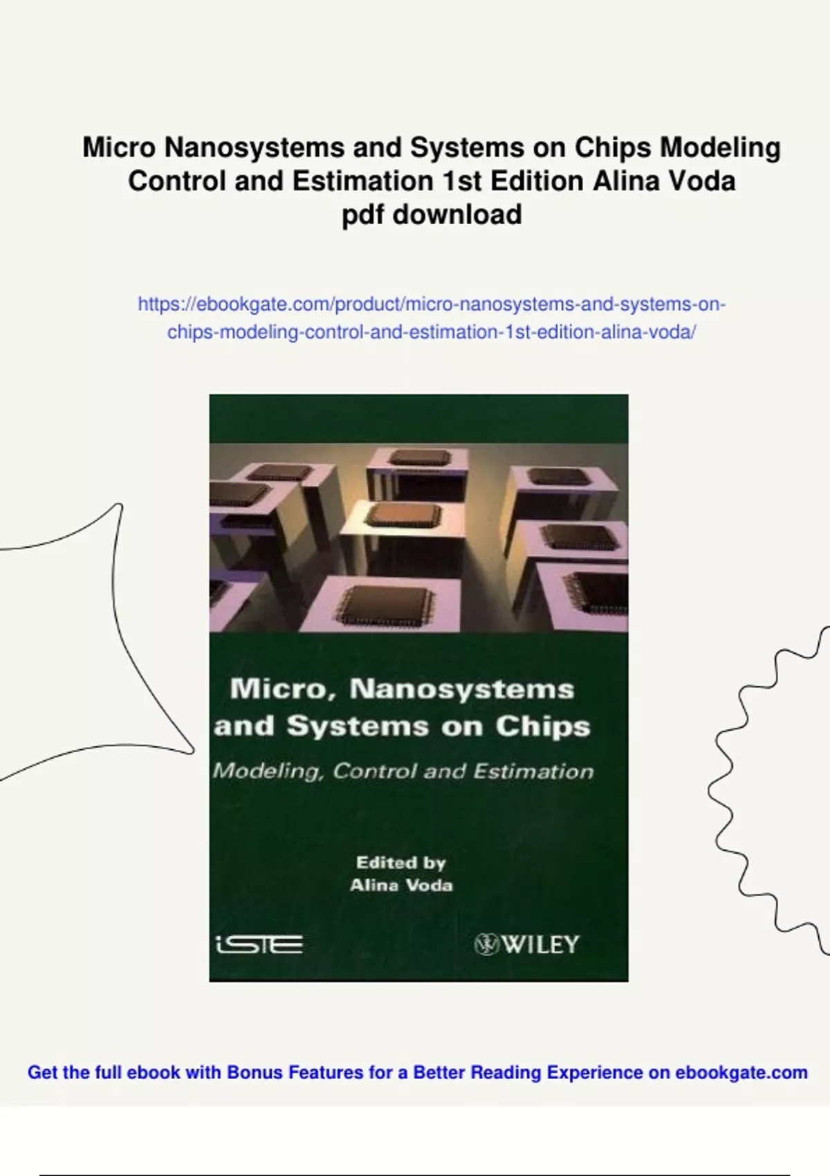 Summary Micro Nanosystems and Systems on Chips Modeling Control and Estimation 1st Edition Alina ...