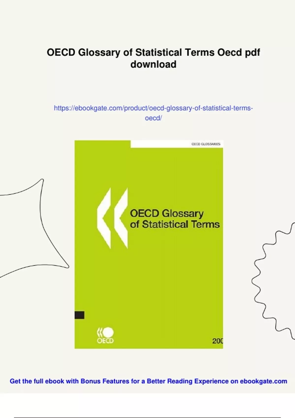 Summary OECD Glossary of Statistical Terms Oecd - Digital Download - Ebookname - Stuvia US