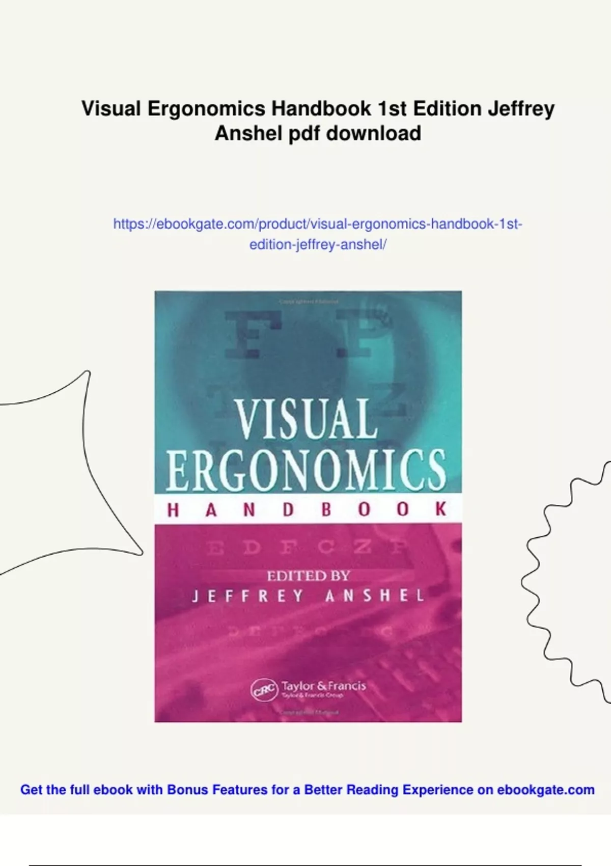 Summary Visual Ergonomics Handbook 1st Edition Jeffrey Anshel - Digital Download - Ebookname ...