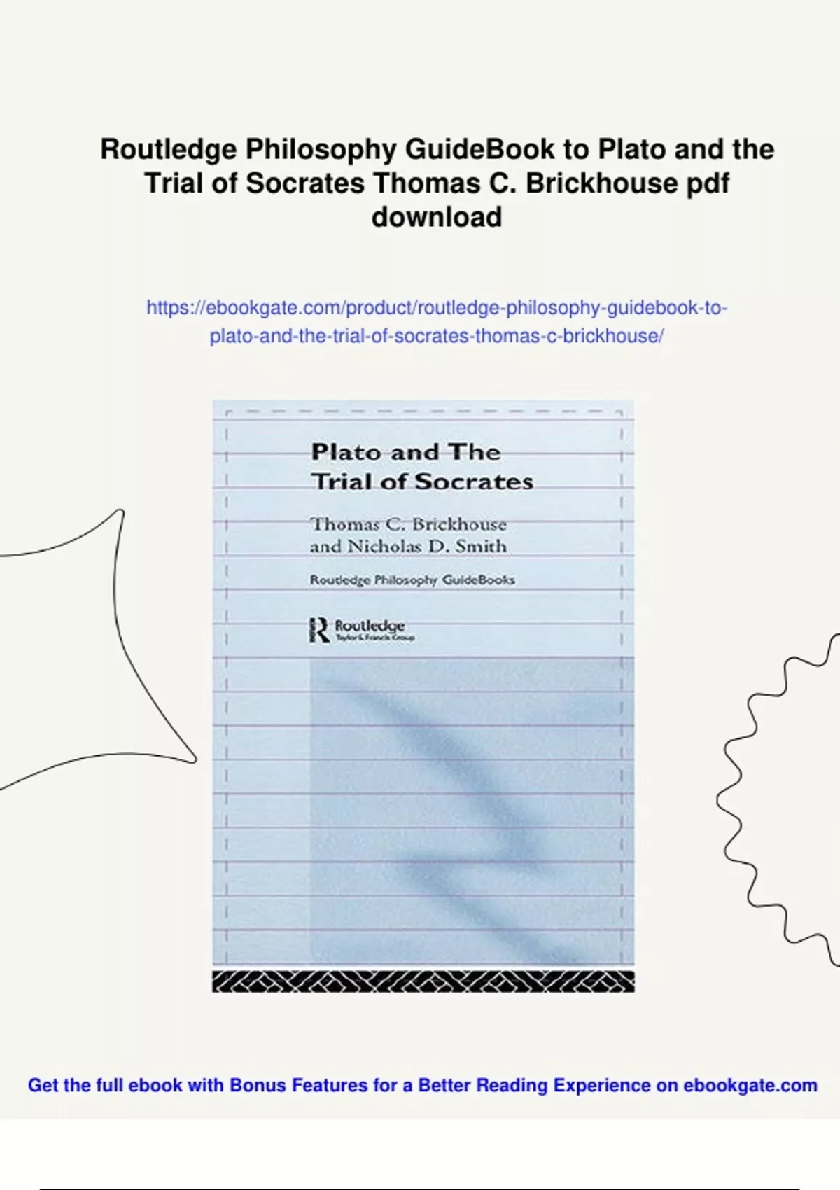 Summary Routledge Philosophy GuideBook to Plato and the Trial of ...