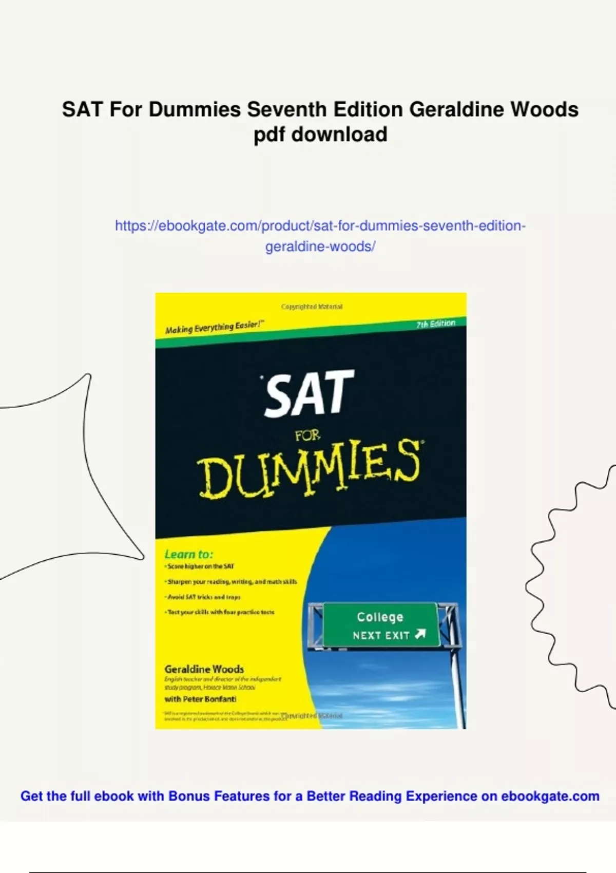 Summary SAT For Dummies Seventh Edition Geraldine Woods - PDF Download ...