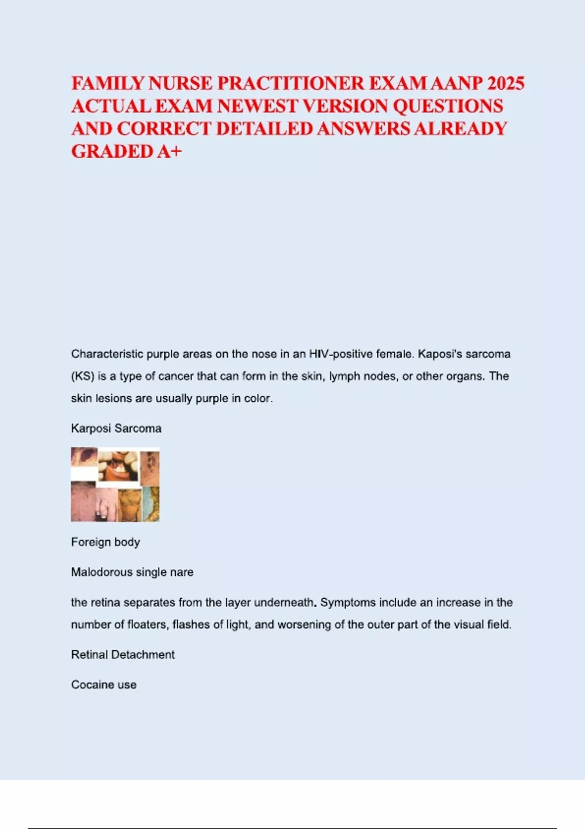 FAMILY NURSE PRACTITIONER EXAM AANP 2025 ACTUAL EXAM NEWEST VERSION ...