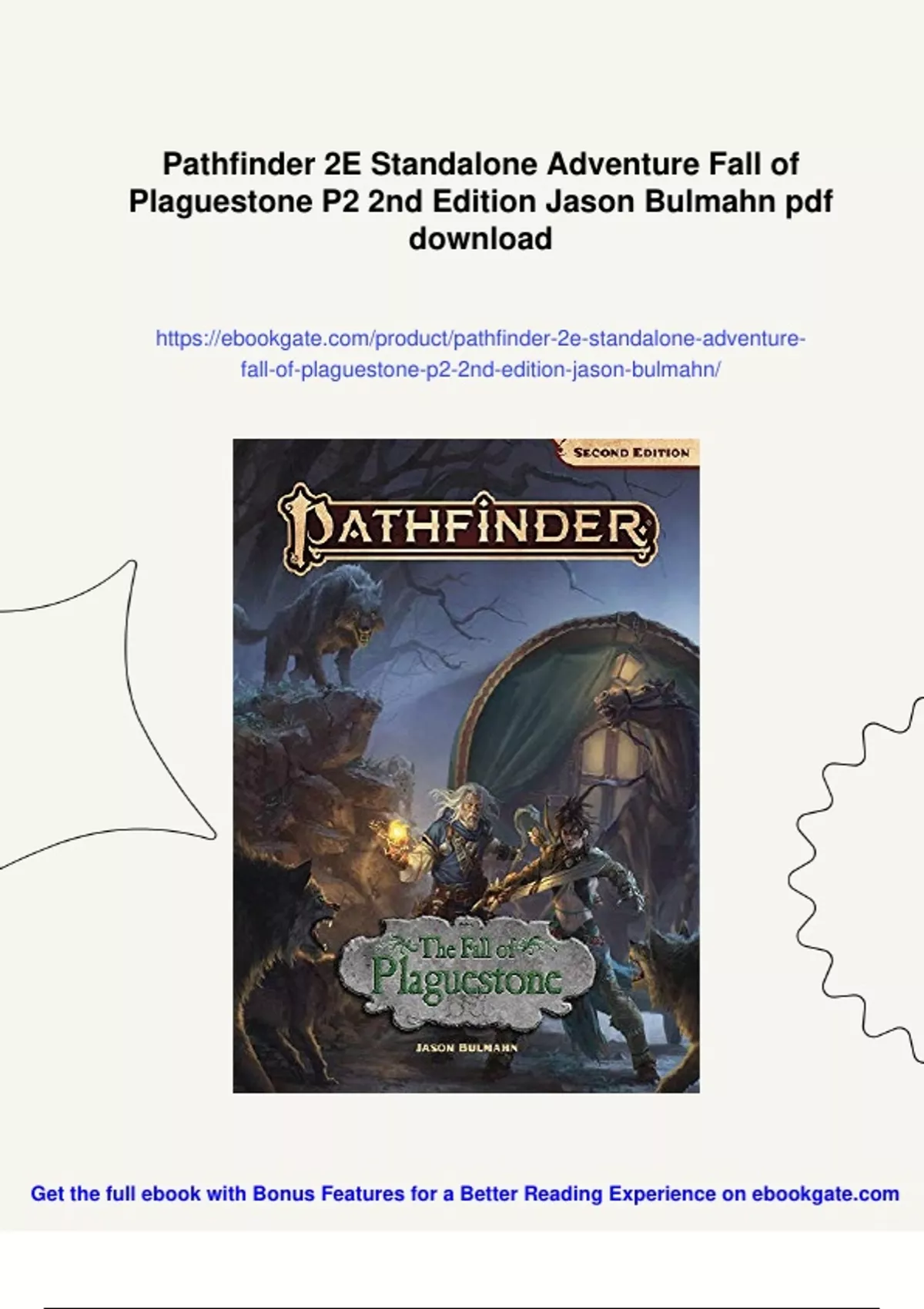 Summary Pathfinder 2E Standalone Adventure Fall of Plaguestone P2 2nd ...