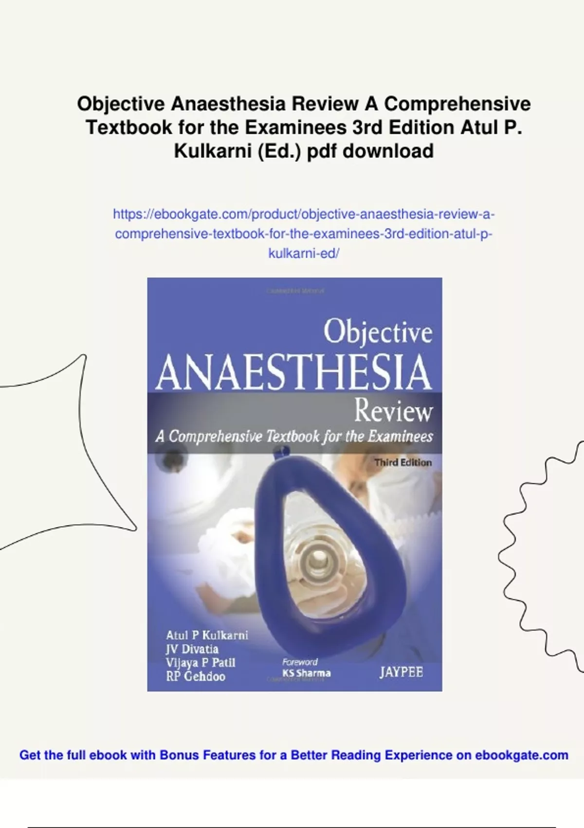 Summary Objective Anaesthesia Review A Comprehensive Textbook for the ...