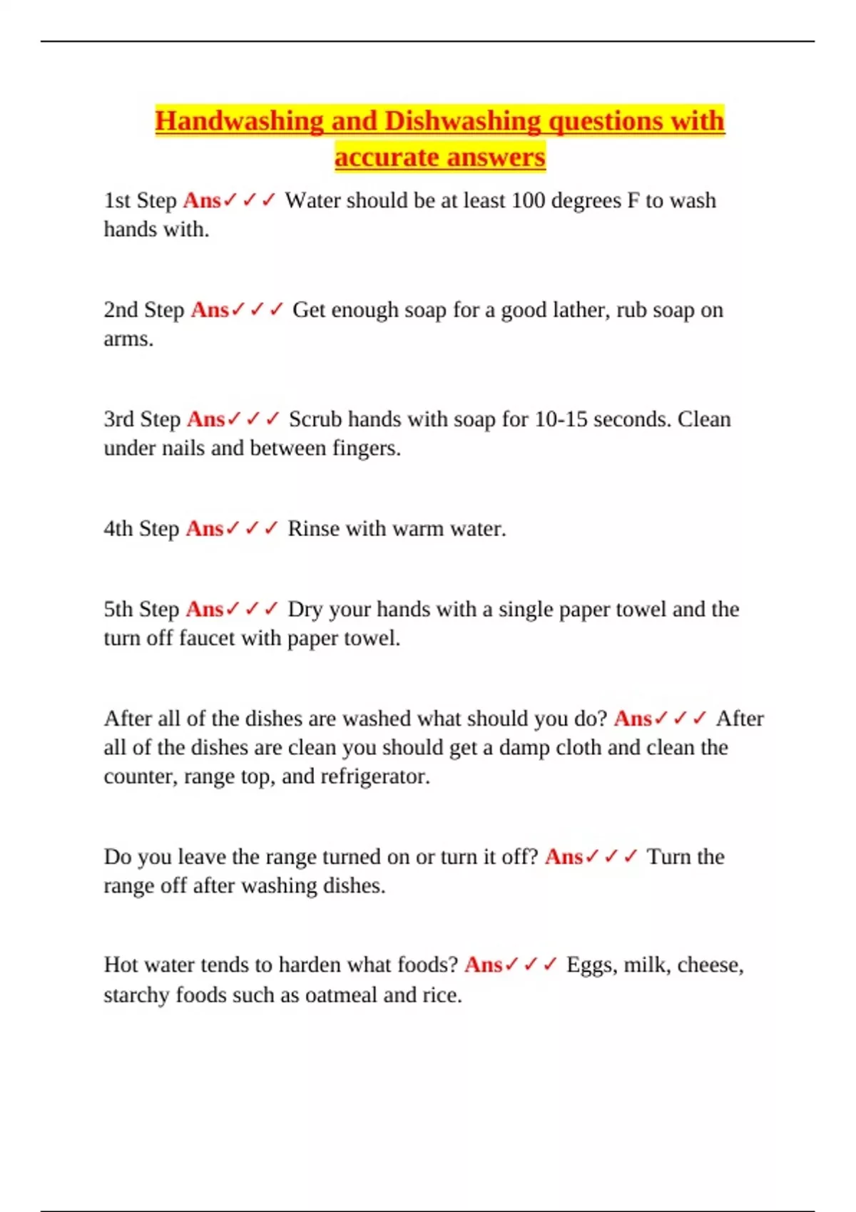 Handwashing and Dishwashing – Step-by-Step Procedures with Accurate ...