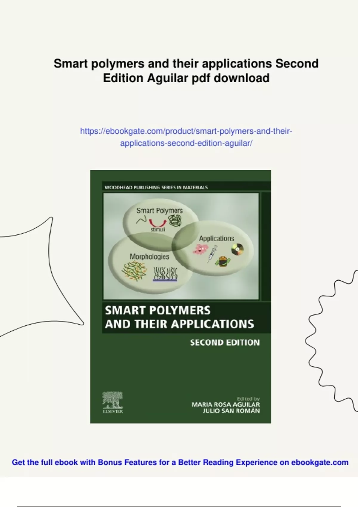 Summary Smart polymers and their applications Second Edition Aguilar ...