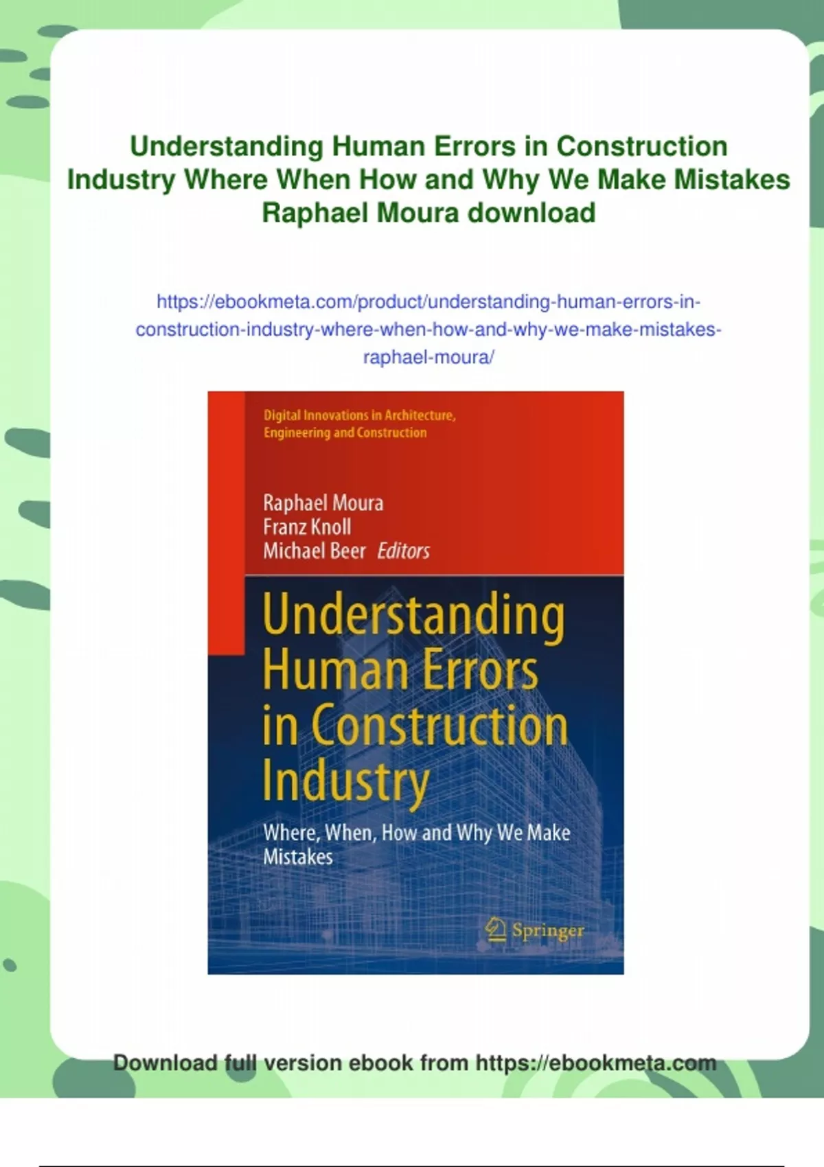 Summary Understanding Human Errors in Construction Industry Where When ...