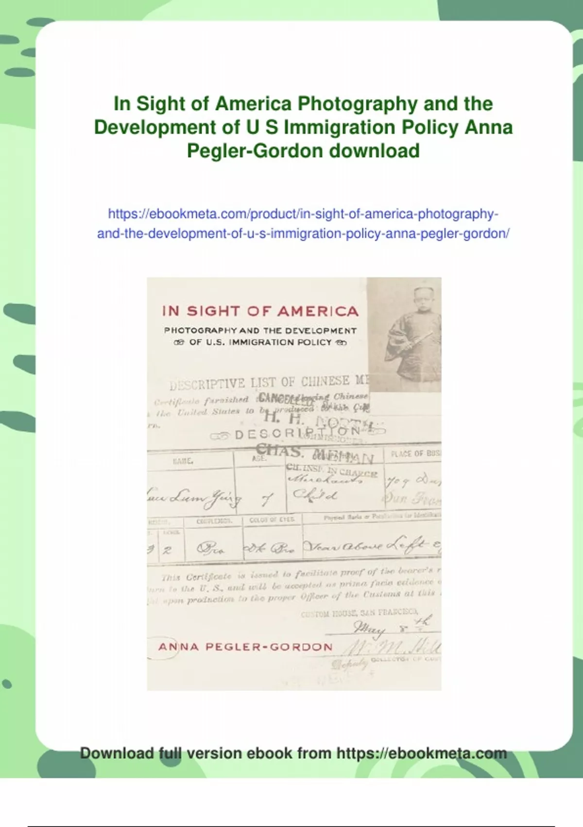 Summary In Sight of America Photography and the Development of U S ...