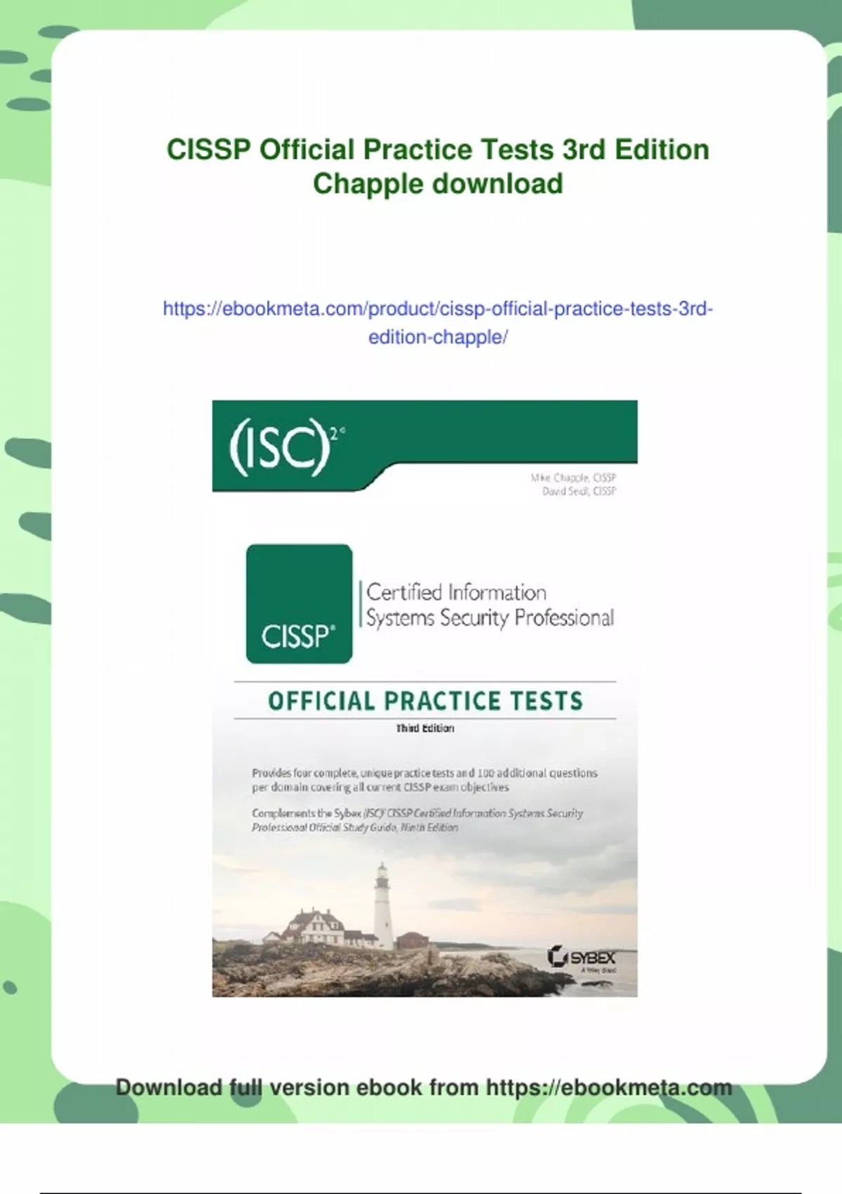 Summary CISSP Official Practice Tests 3rd Edition Chapple - Digital ...