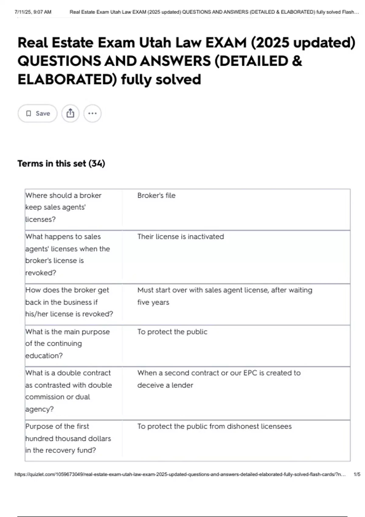 Real Estate Exam Utah Law EXAM (2025 updated) QUESTIONS AND ANSWERS ...