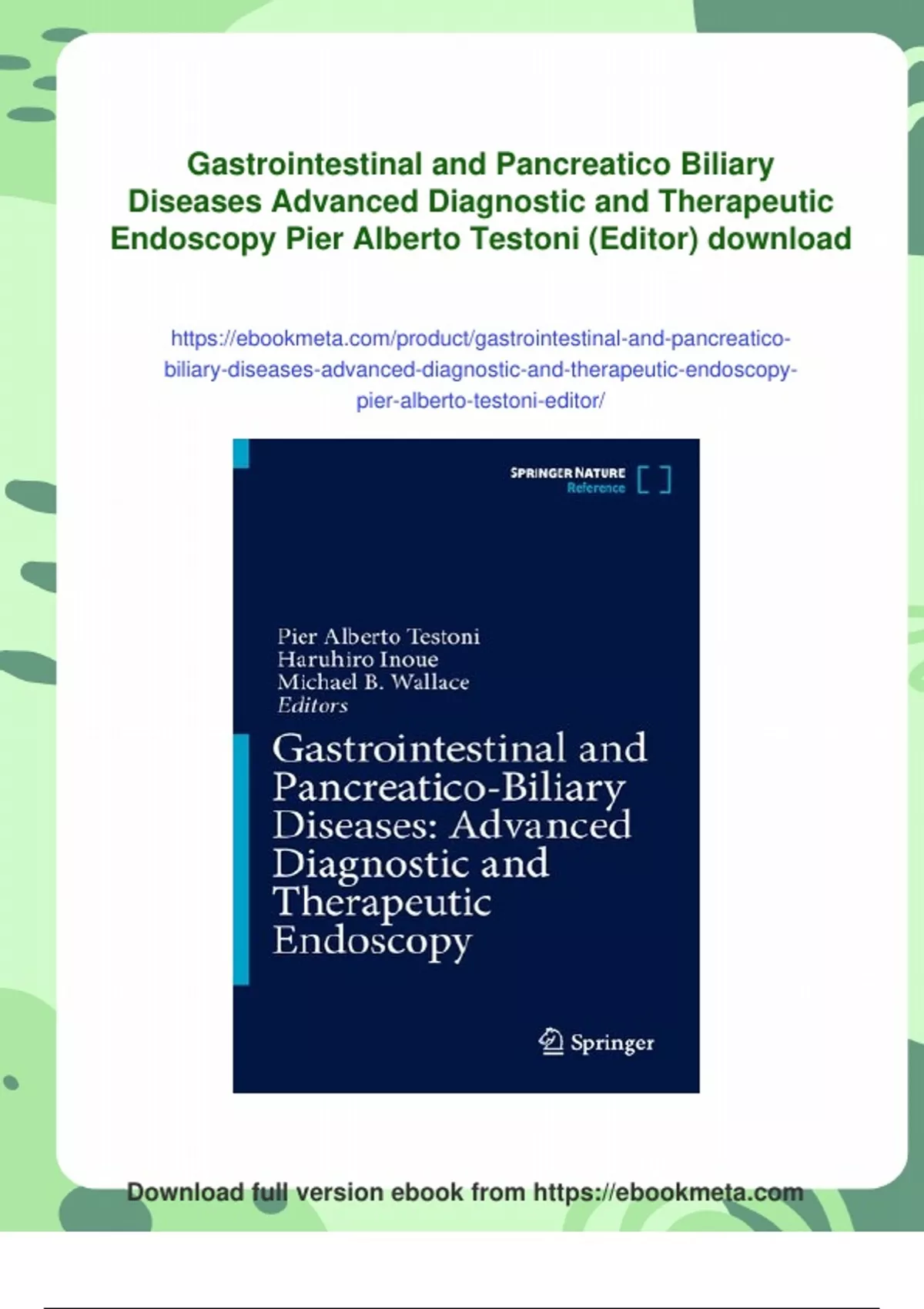 Summary Gastrointestinal and Pancreatico Biliary Diseases Advanced ...
