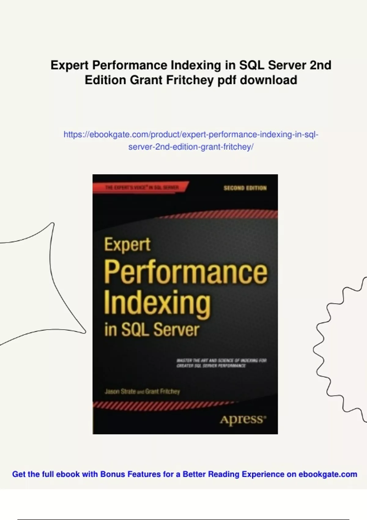 Summary Expert Performance Indexing in SQL Server 2nd Edition Grant Fritchey - Digital Download ...