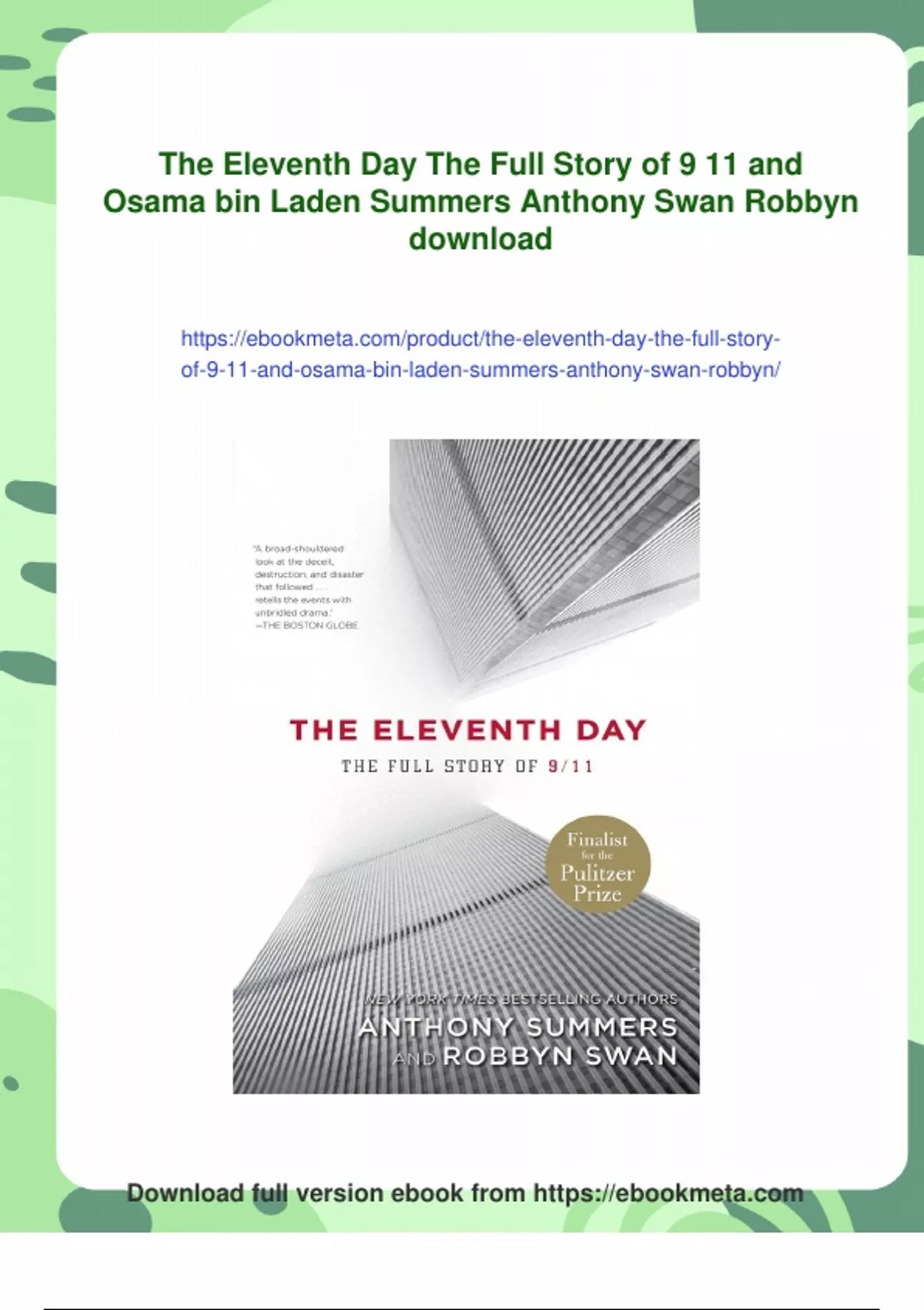 Summary The Eleventh Day The Full Story of 9 11 and Osama bin Laden ...