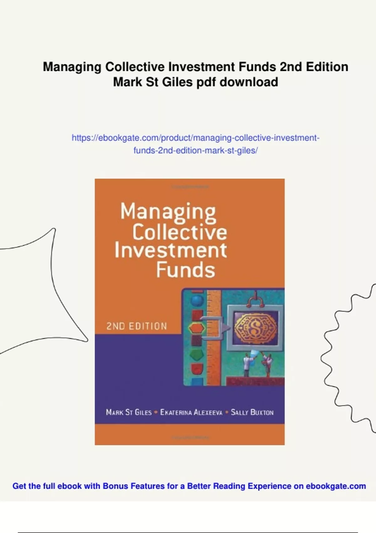 Summary Managing Collective Investment Funds 2nd Edition Mark St Giles ...
