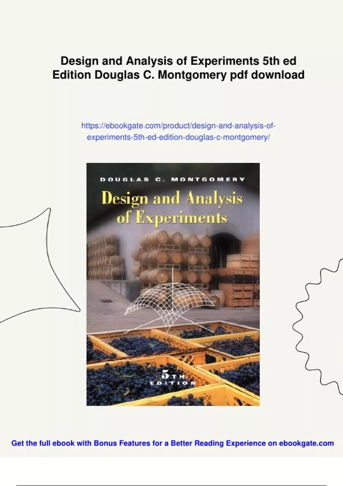 Summary Design and Analysis of Experiments 5th ed Edition Douglas C. Montgomery - Instant ...