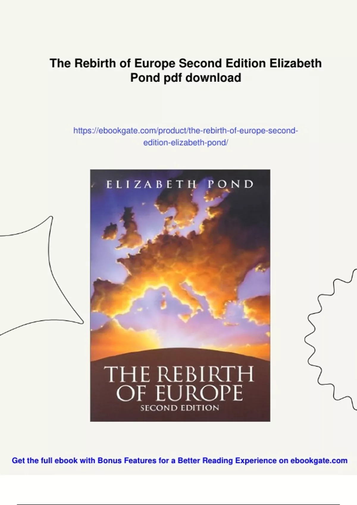 Summary The Rebirth of Europe Second Edition Elizabeth Pond - Digital ...