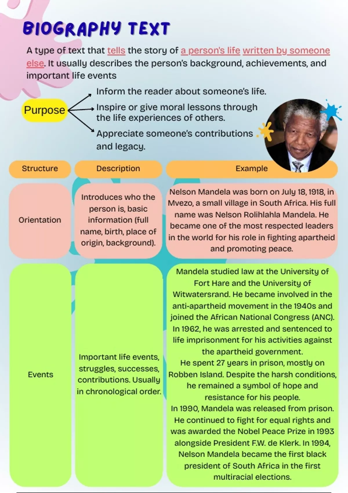 Biography Text (summary and example) - English - English - Stuvia US