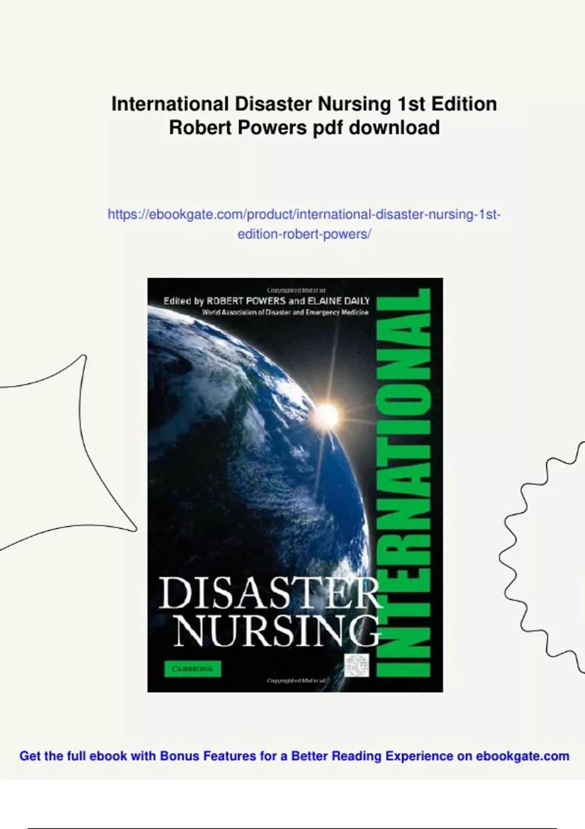 Summary International Disaster Nursing 1st Edition Robert Powers ...