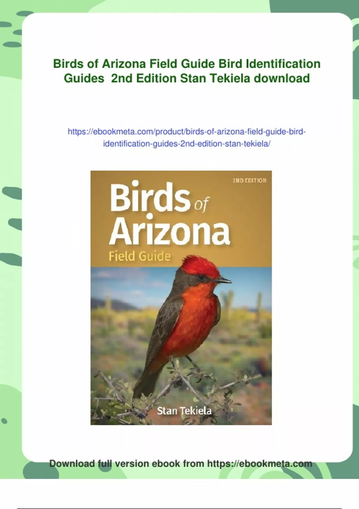 Summary Birds of Arizona Field Guide Bird Identification Guides 2nd ...