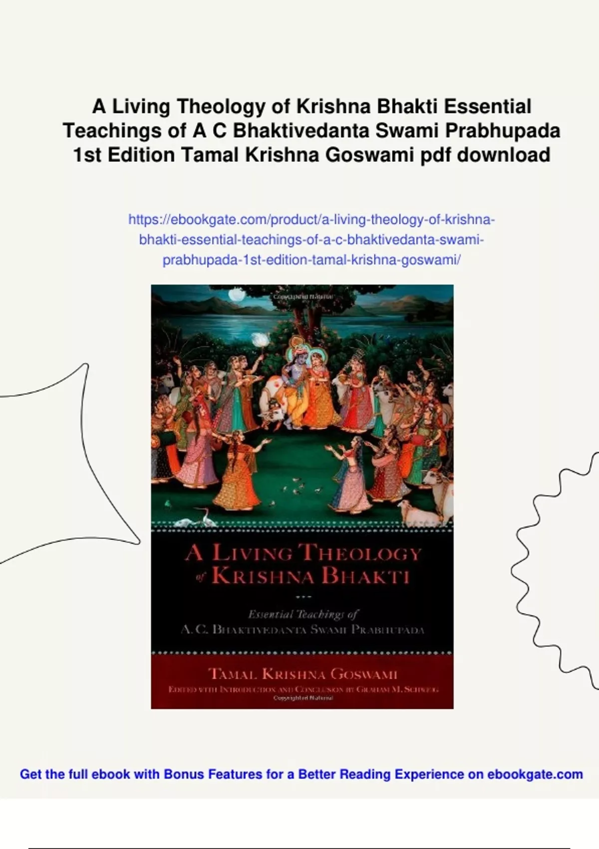 Summary A Living Theology of Krishna Bhakti Essential Teachings of A C ...