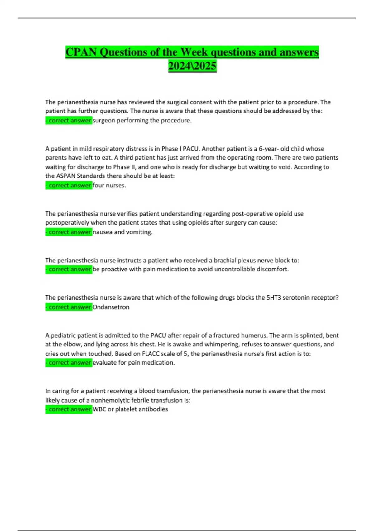 CPAN Questions of the Week – Correctly Answered for A+ Pass (2025 ...