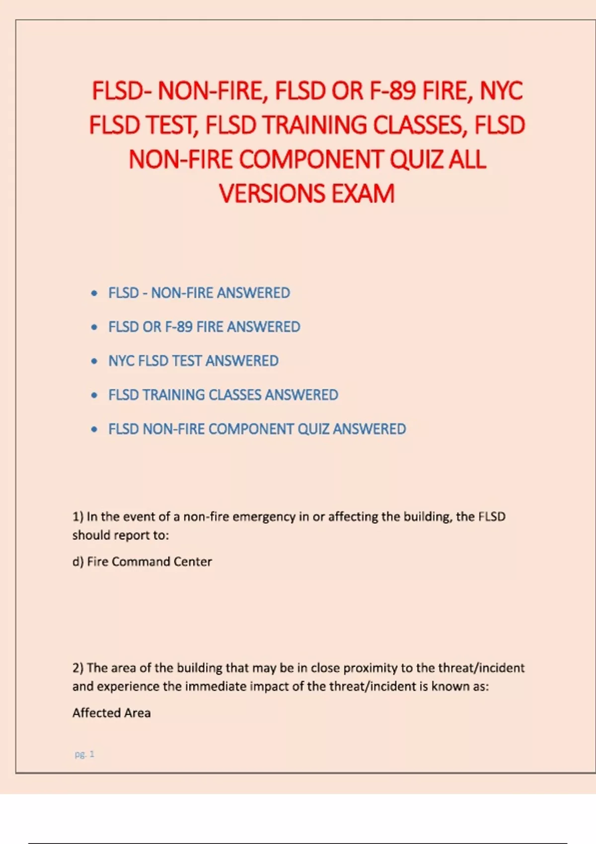 FLSD EXAM NEW REVISED 2025/ 2026 EXAM (QUESTIONS) WITH GRADED A+ ...