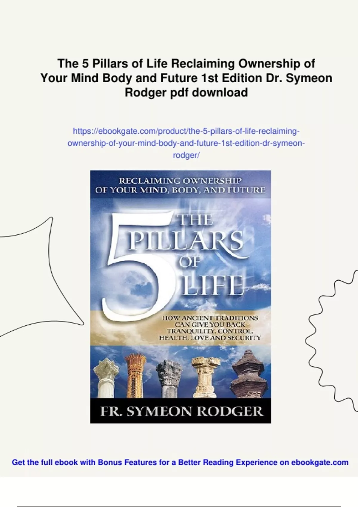 Summary The 5 Pillars of Life Reclaiming Ownership of Your Mind Body ...