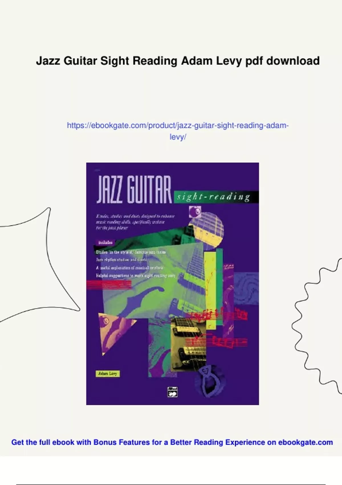 Summary Jazz Guitar Sight Reading Adam Levy - Instant Download ...