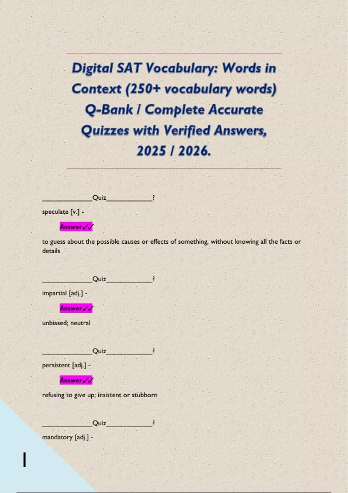 Digital SAT Vocabulary: Words in Context (250+ vocabulary words ...