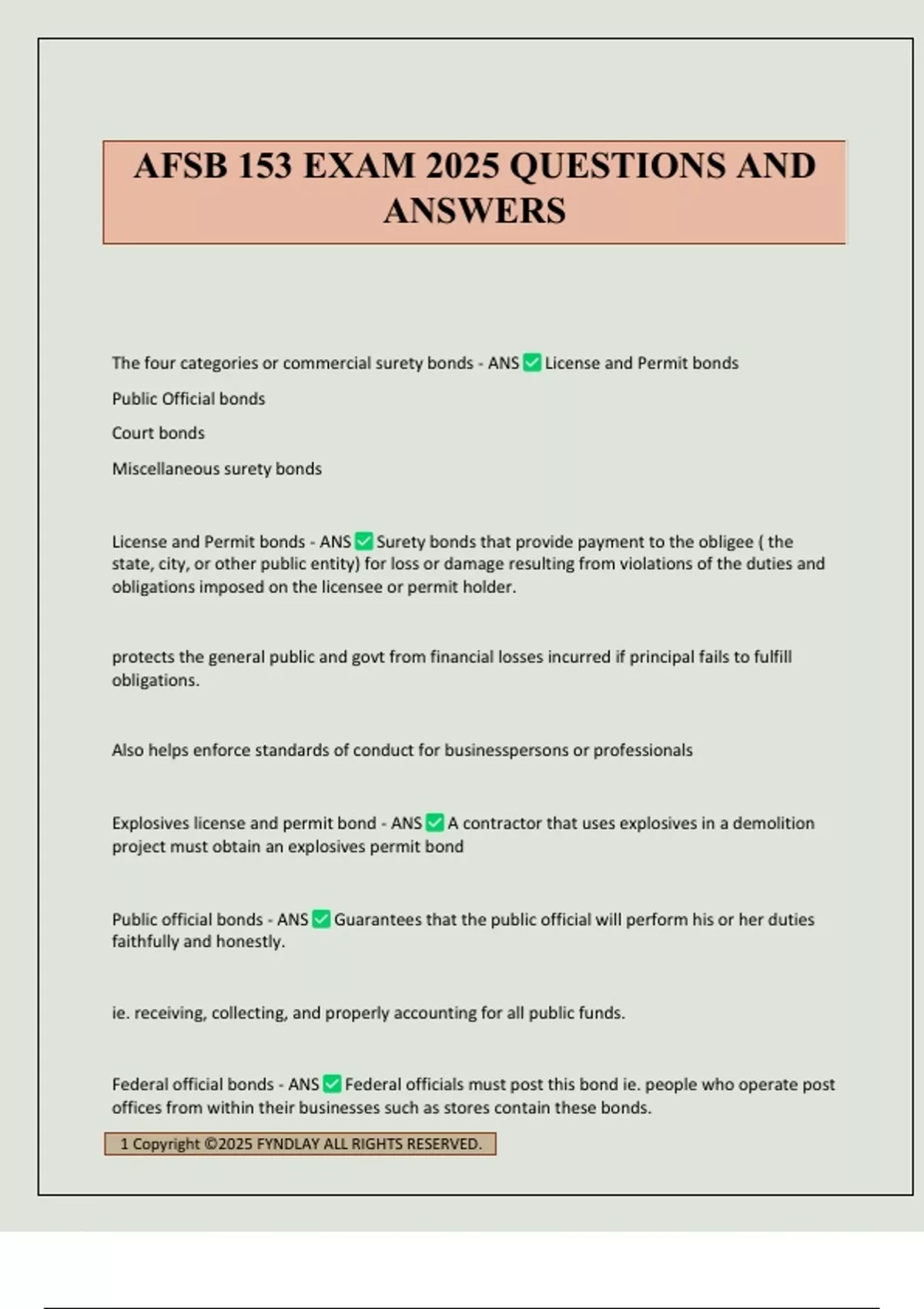 AFSB 153 EXAM 2025 QUESTIONS AND ANSWERS - AFSB 153 - Stuvia US