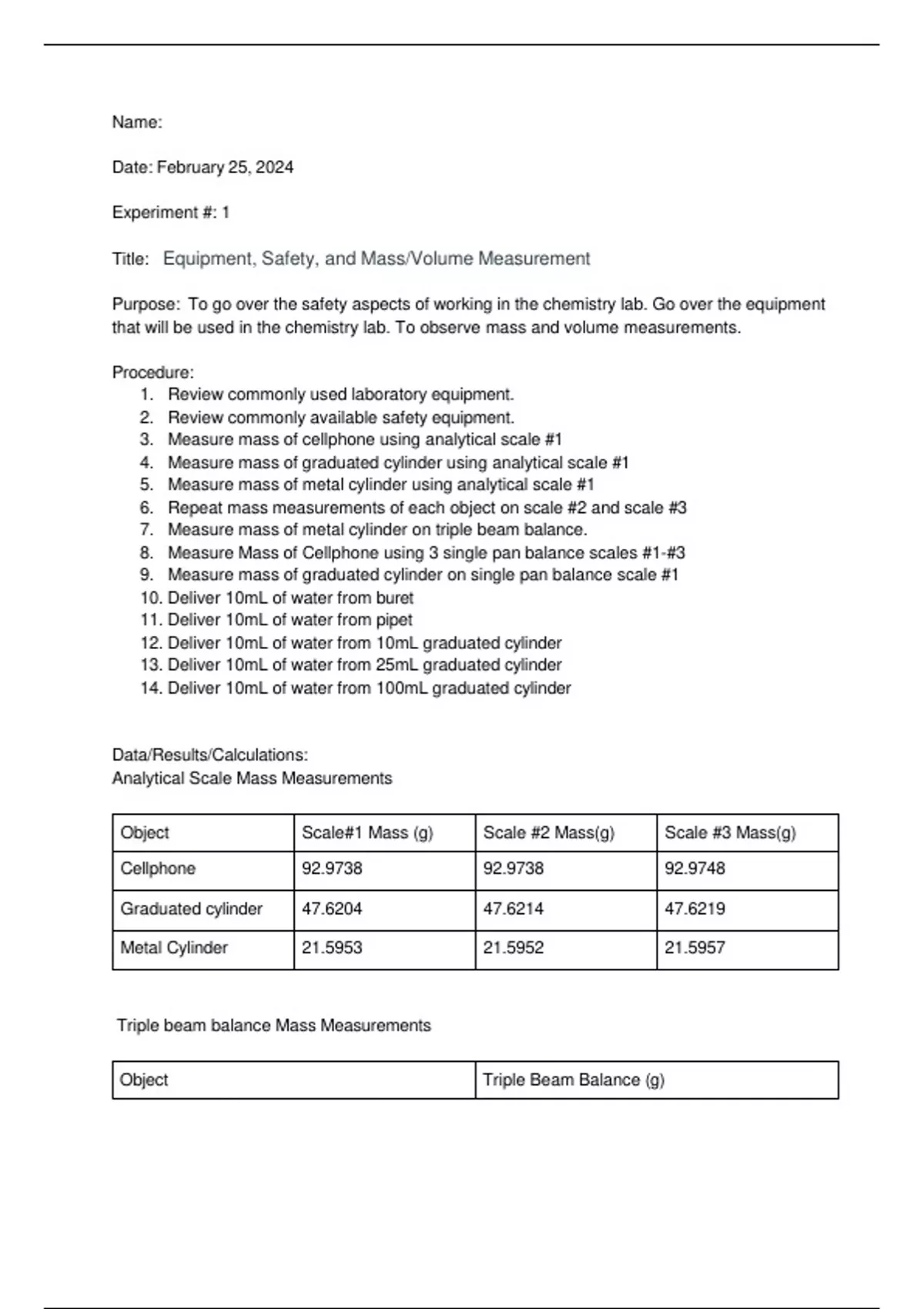 CHEM 121 LAB REPORT 1-6 AND EXAM 1 & 2 PACKAGE | PORTAGE LEARNING ...