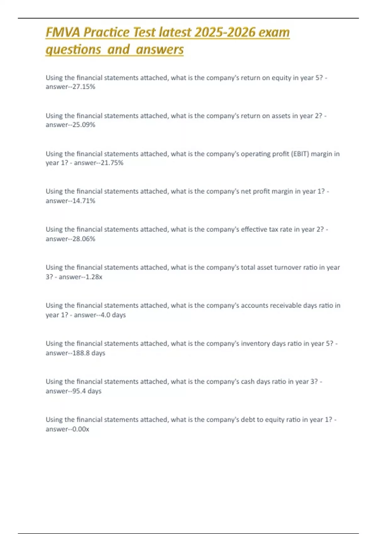 FMVA Practice Test latest exam questions and answers - FMVkmk kmokko ...