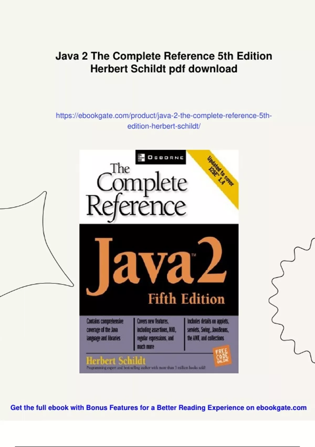 Summary Java 2 The Complete Reference 5th Edition Herbert Schildt - Instant Download - Ebookname ...