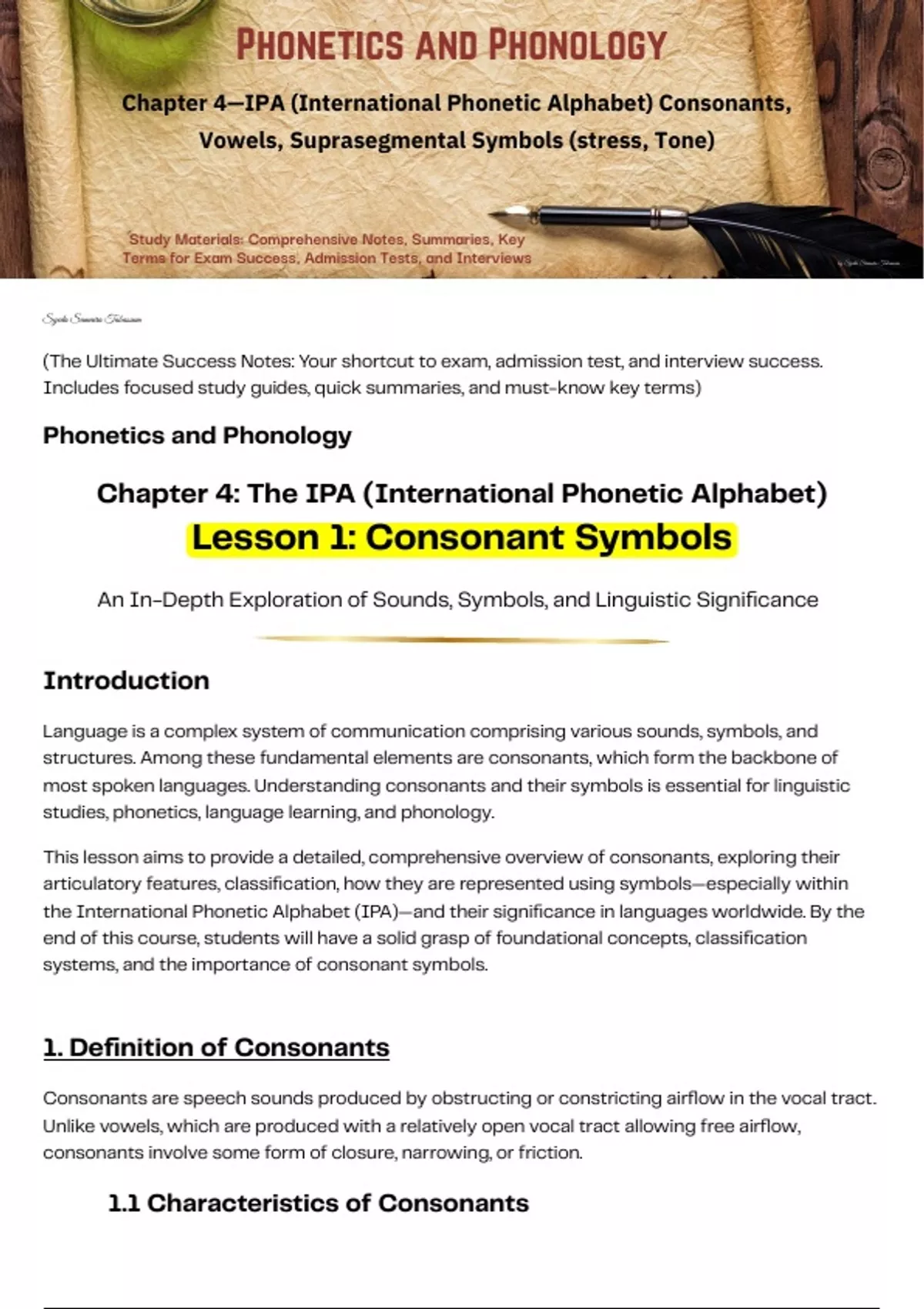 Phonetics and Phonology—Chapter 4—IPA (International Phonetic Alphabet) Consonants, Vowels ...