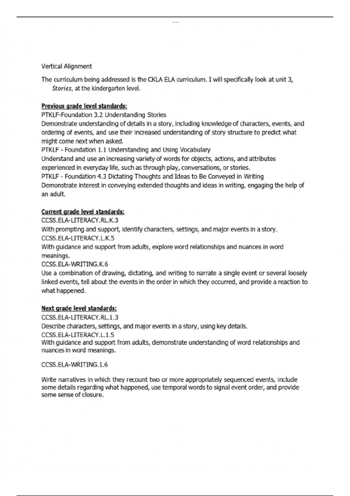 Vertical Alignment of CKLA ELA Curriculum: Unit 3 Stories Analysis With ...