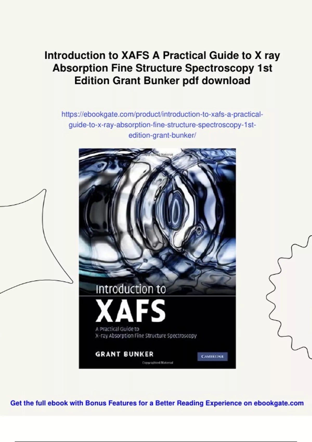 Summary Introduction to XAFS A Practical Guide to X ray Absorption Fine ...
