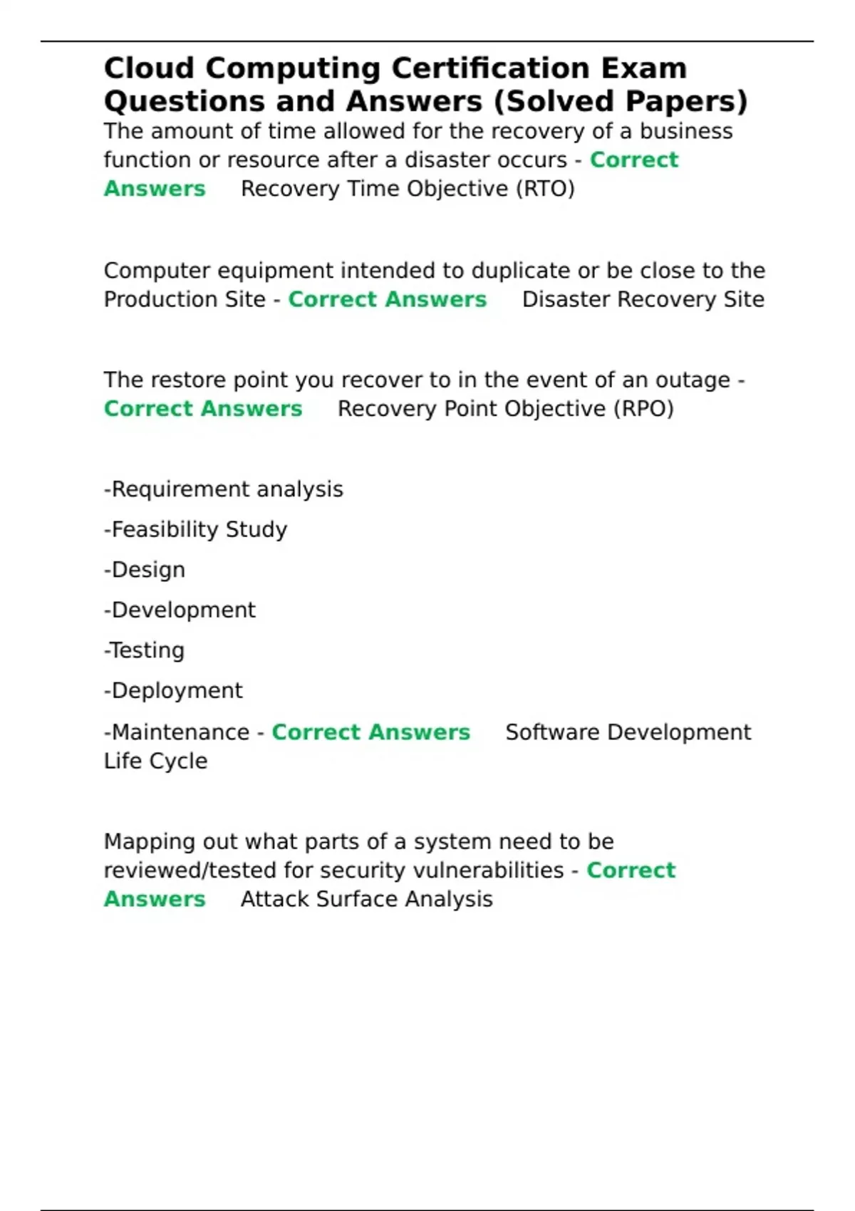 Cloud Computing Certification Exam Questions and Answers (Solved Papers ...