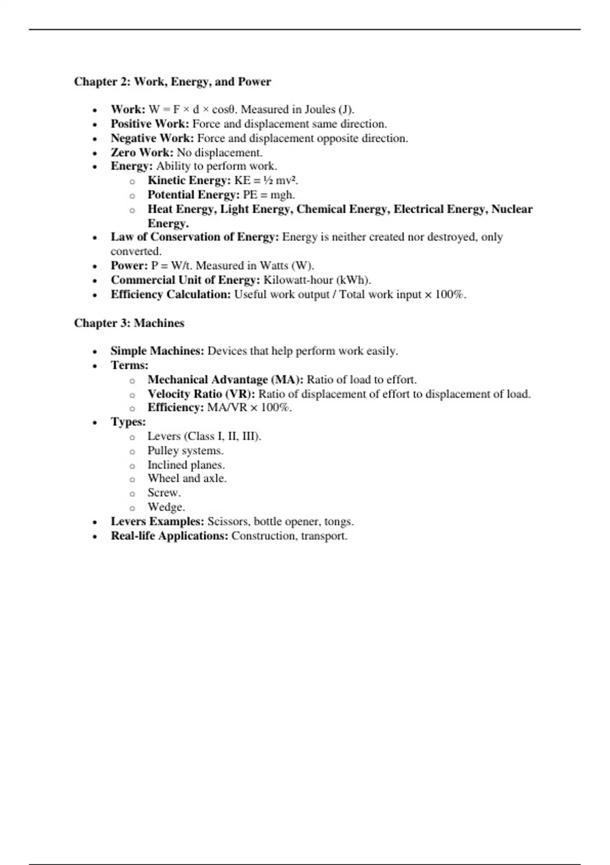 ICSE Class 10 Physics Chapter 3: Machines - Mechanical Advantage ...