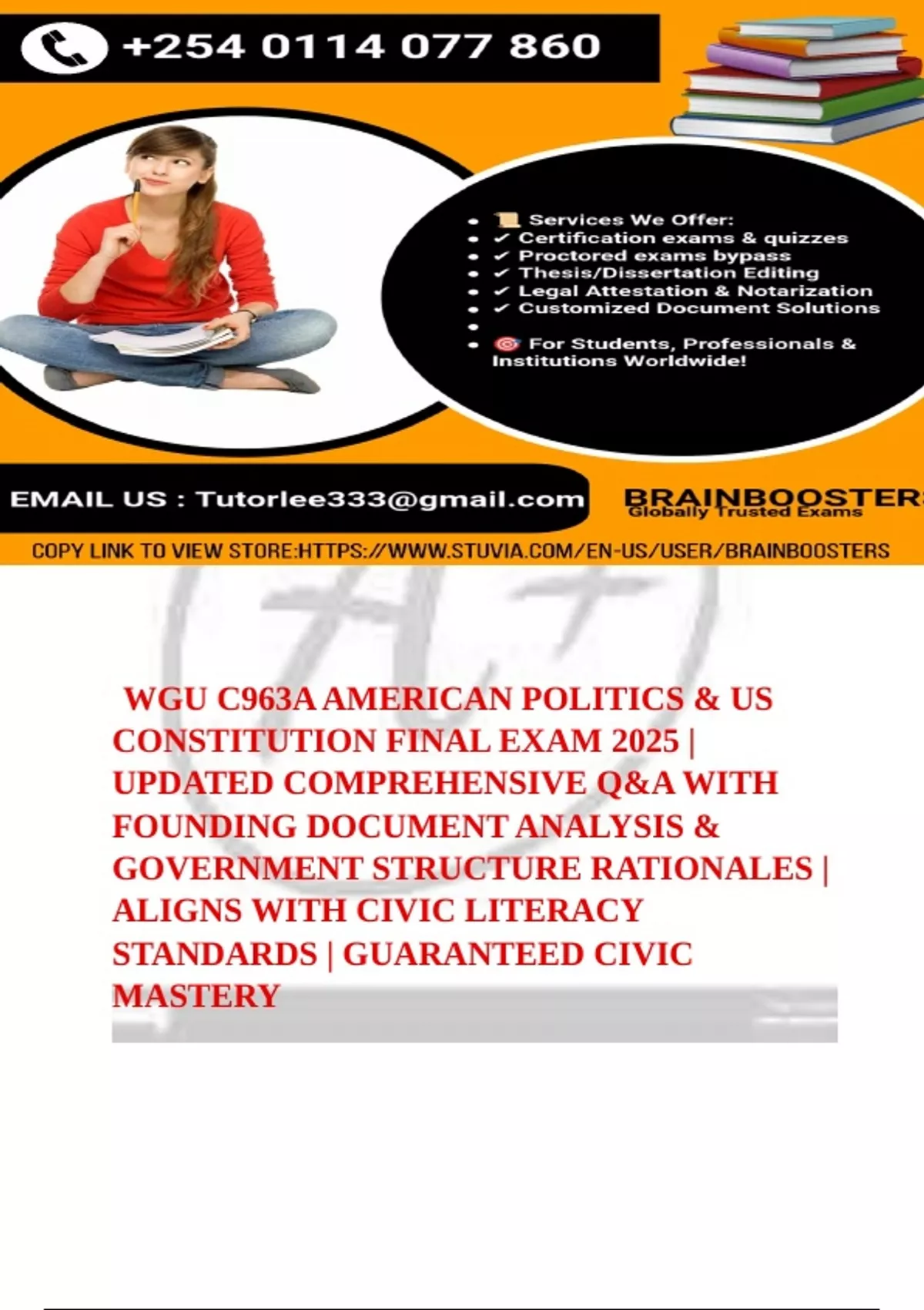 WGU C963A | AMERICAN POLITICS & US CONSTITUTION FINAL EXAM 2025 ...