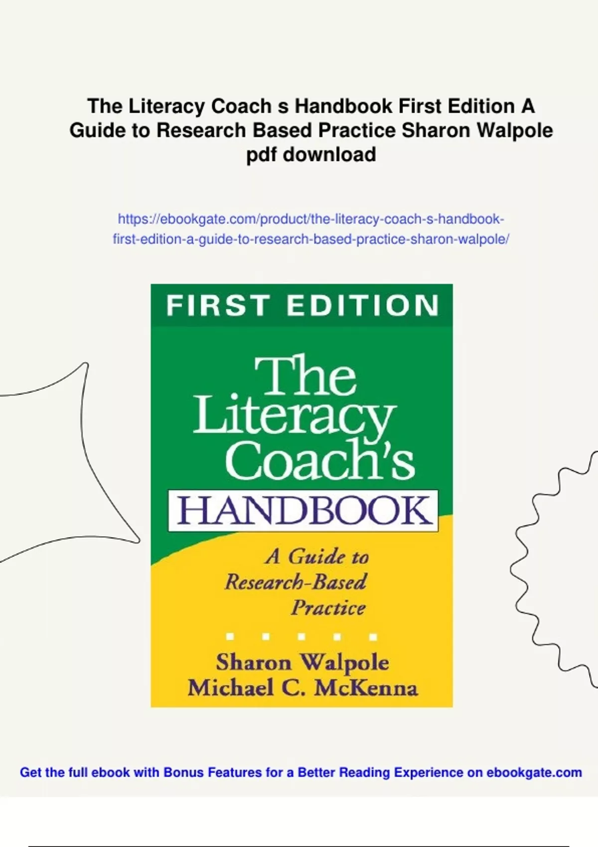 Summary The Literacy Coach s Handbook First Edition A Guide to Research ...