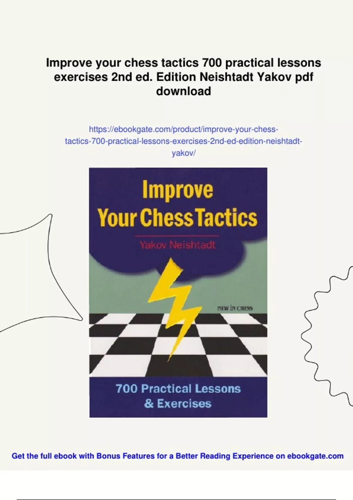Summary Improve your chess tactics 700 practical lessons exercises 2nd ...