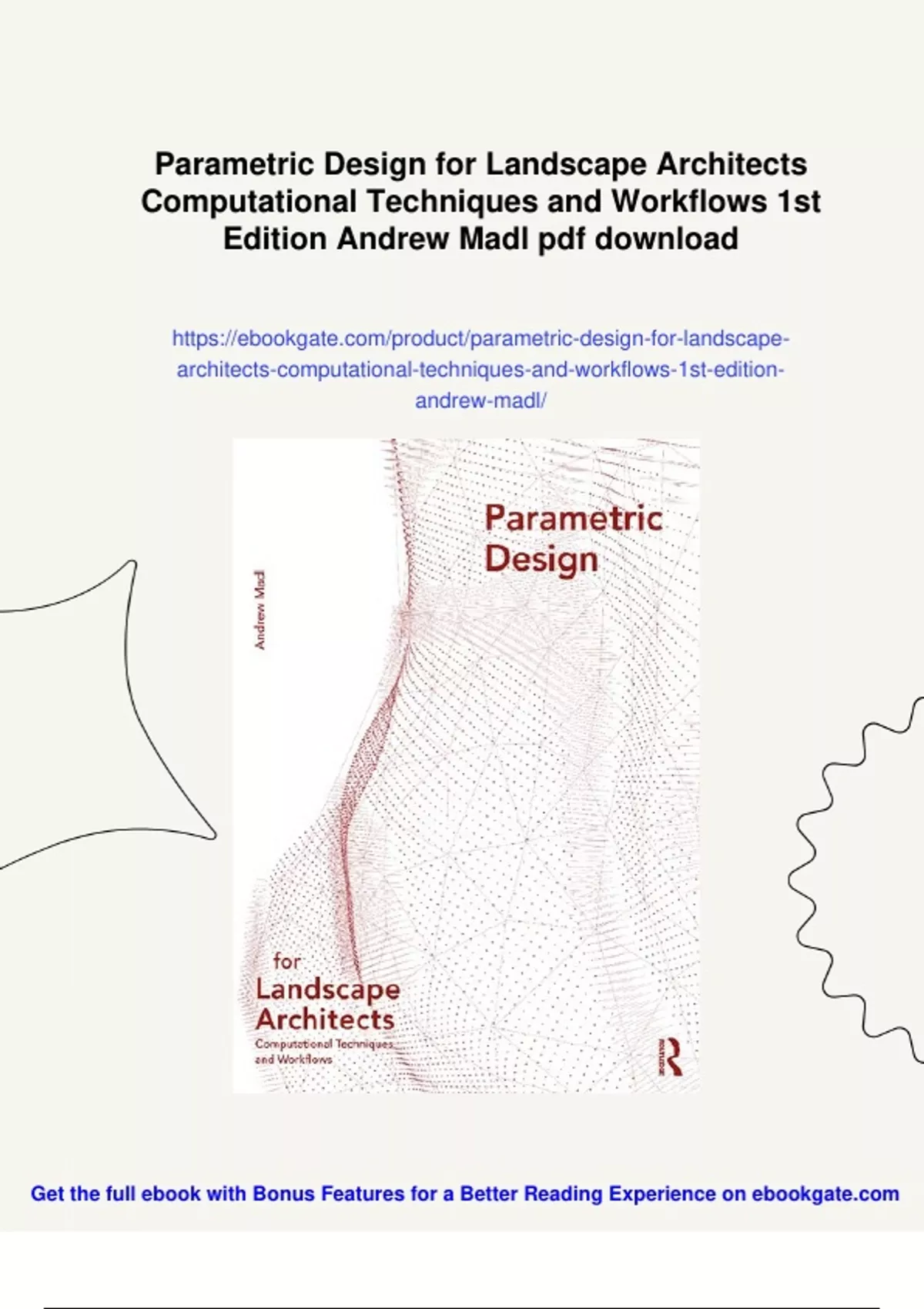Summary Parametric Design for Landscape Architects Computational ...