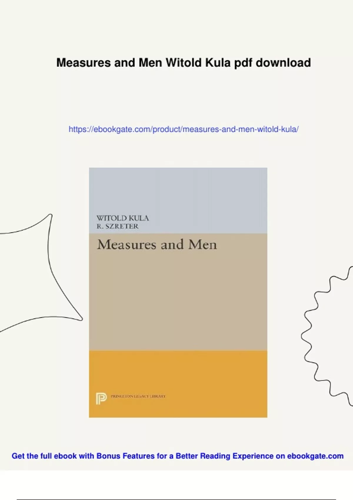 Summary Measures and Men Witold Kula - Digital Download - Ebookname ...