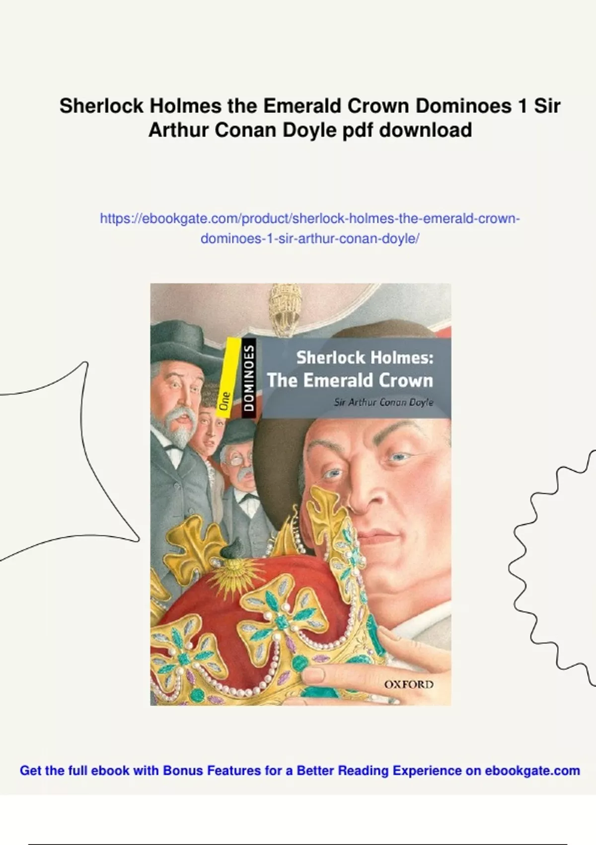 Summary Sherlock Holmes the Emerald Crown Dominoes 1 Sir Arthur Conan ...