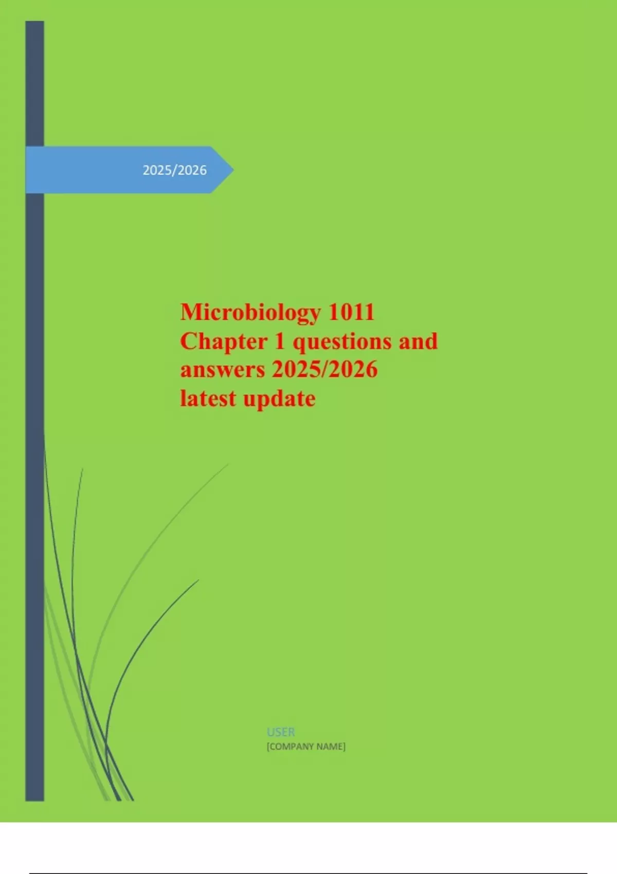 Microbiology 1011 Chapter 1 questions and answers 2025/2026 latest ...