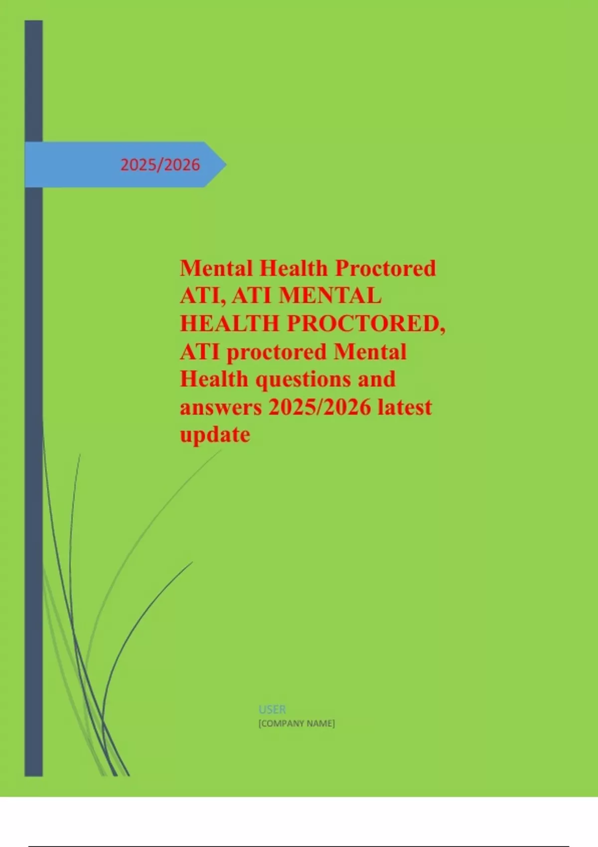 Mental Health Proctored ATI, ATI MENTAL HEALTH PROCTORED, ATI proctored ...