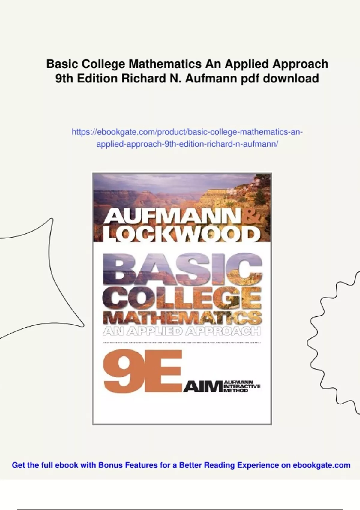 Summary Basic College Mathematics An Applied Approach 9th Edition ...